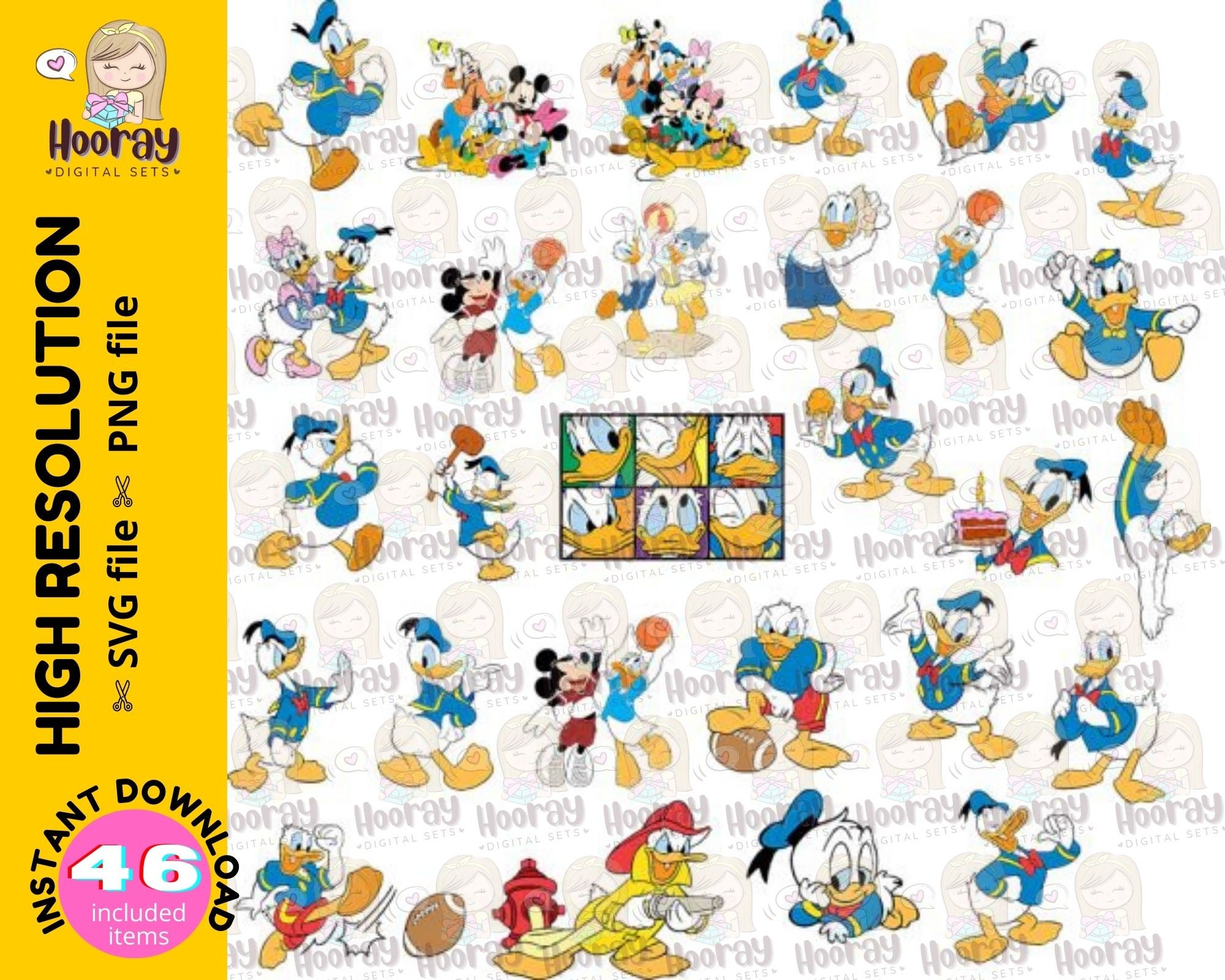 Donald Duck SVG Donald Duck Cut File Donald Duck Clip Art - Etsy UK