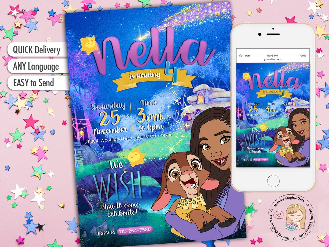 Wish Birthday Editable Template Invitation, Wish Birthday, Wish Party ...