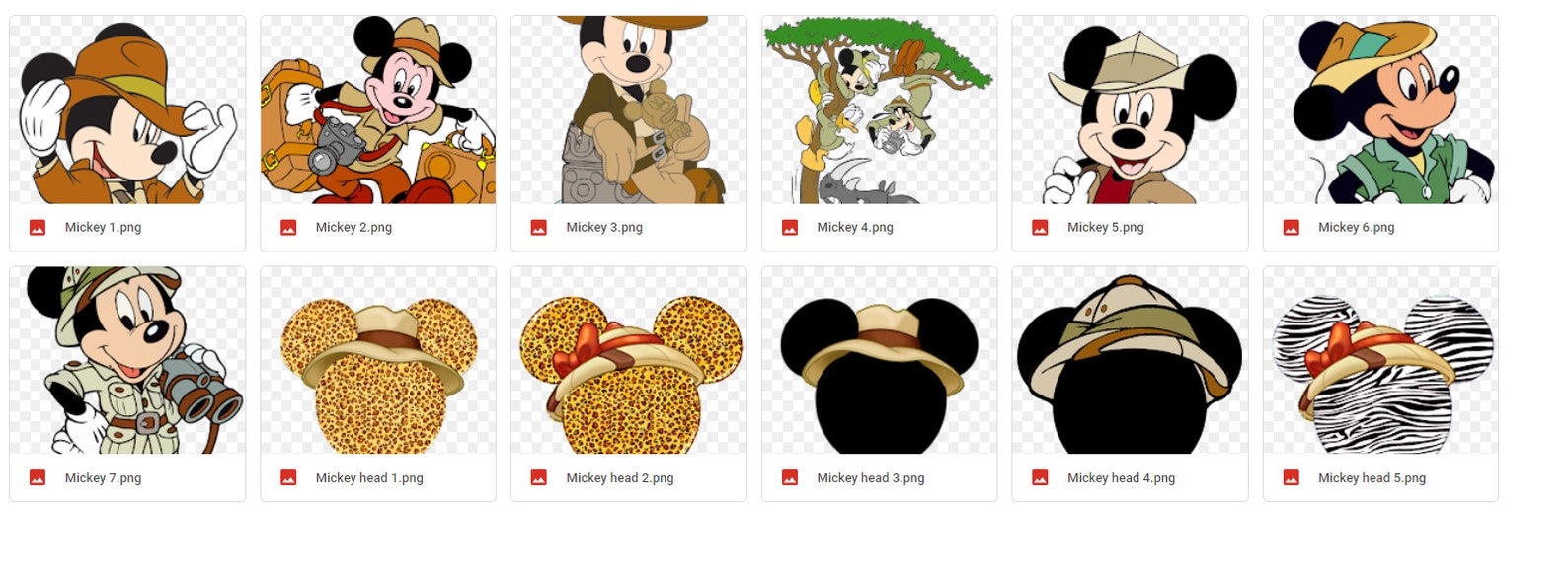 Mickey Safari Clipart Mickey Safari Paper Mickey Safari - Etsy