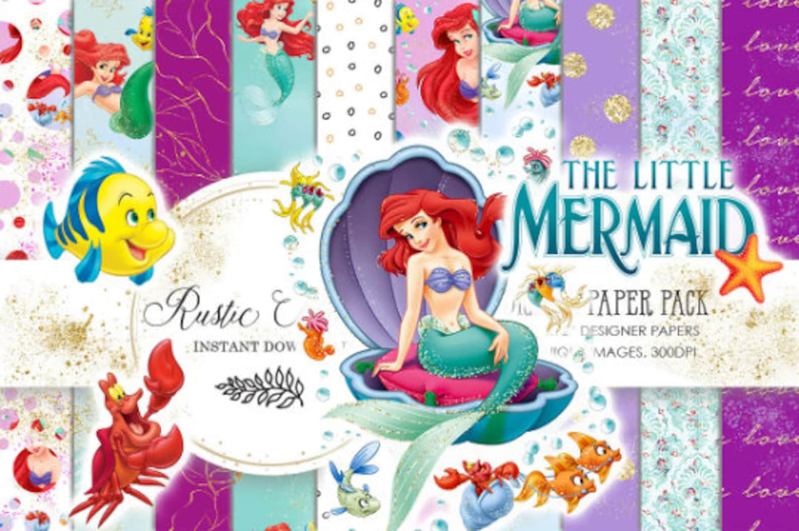 The Little Mermaid Paper High Quality the Little Mermaid Paper | Etsy