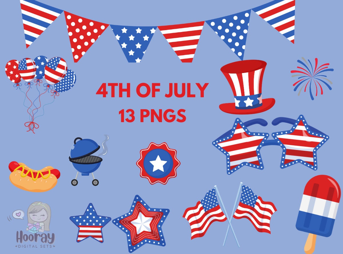 4th of July PNG 4th of July Digital Set 4th of July EPS Instant ...