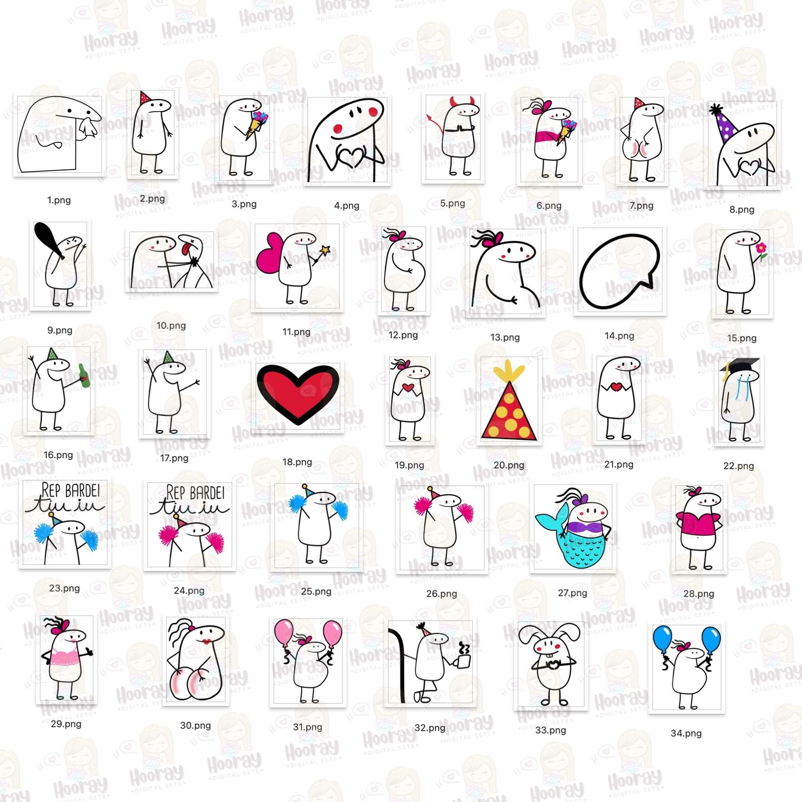 Flork Digital Set Clipart Images Flork PNG Flork Digital - Etsy Singapore