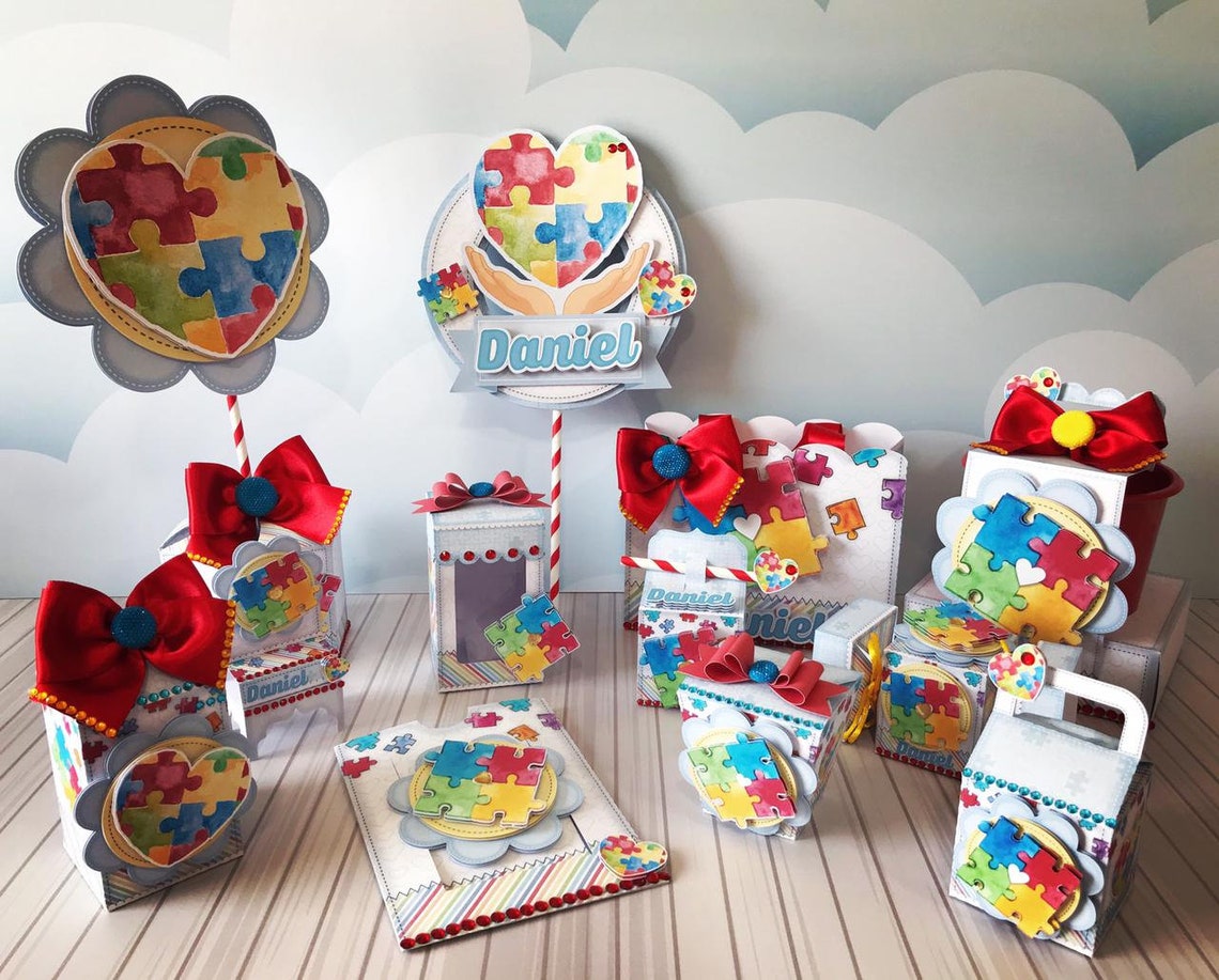 Autism Party Favors Boxes Personalized Party Supplies Tags - Etsy