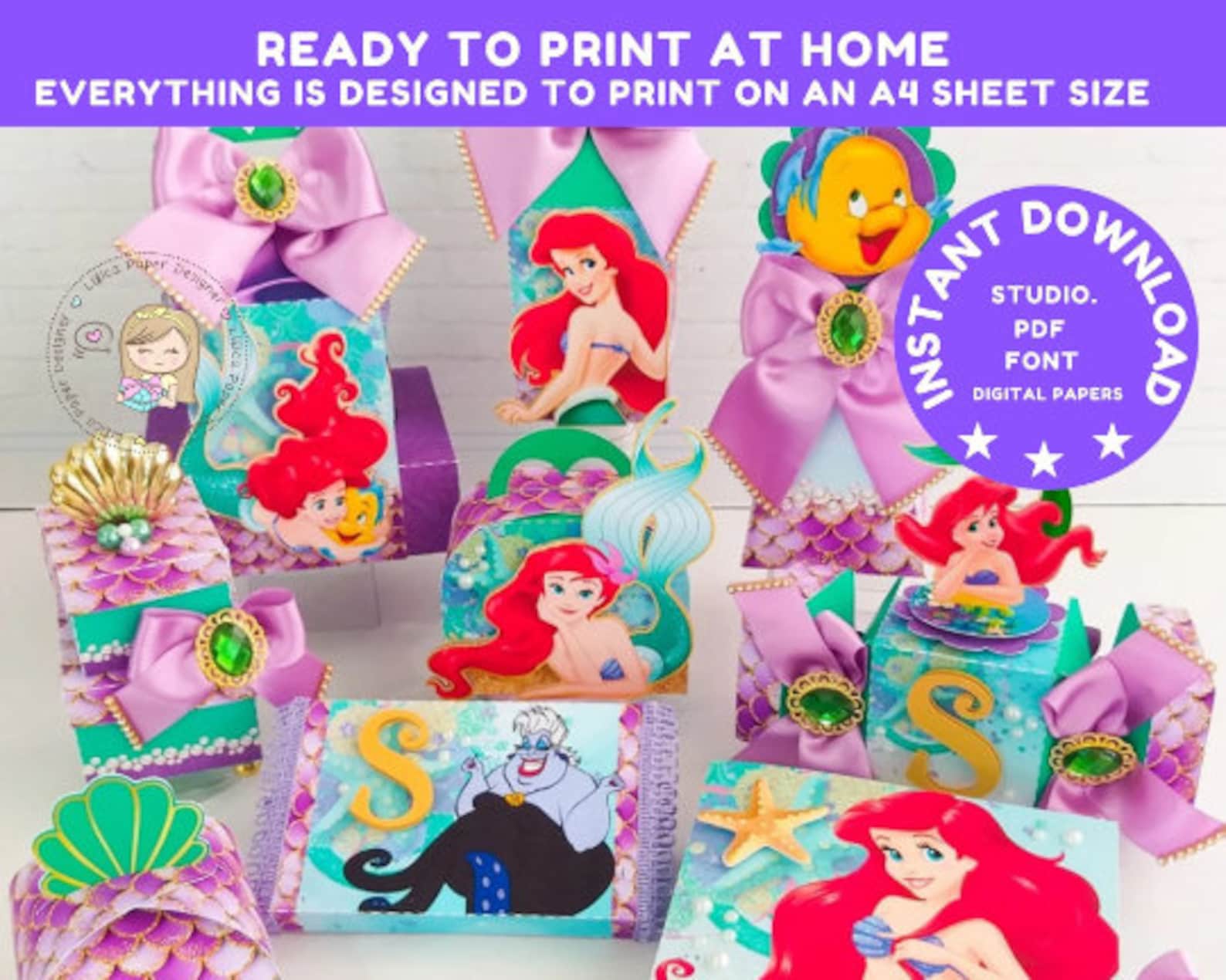 The Little Mermaid Ariel Favors Boxes Personalized Party - Etsy