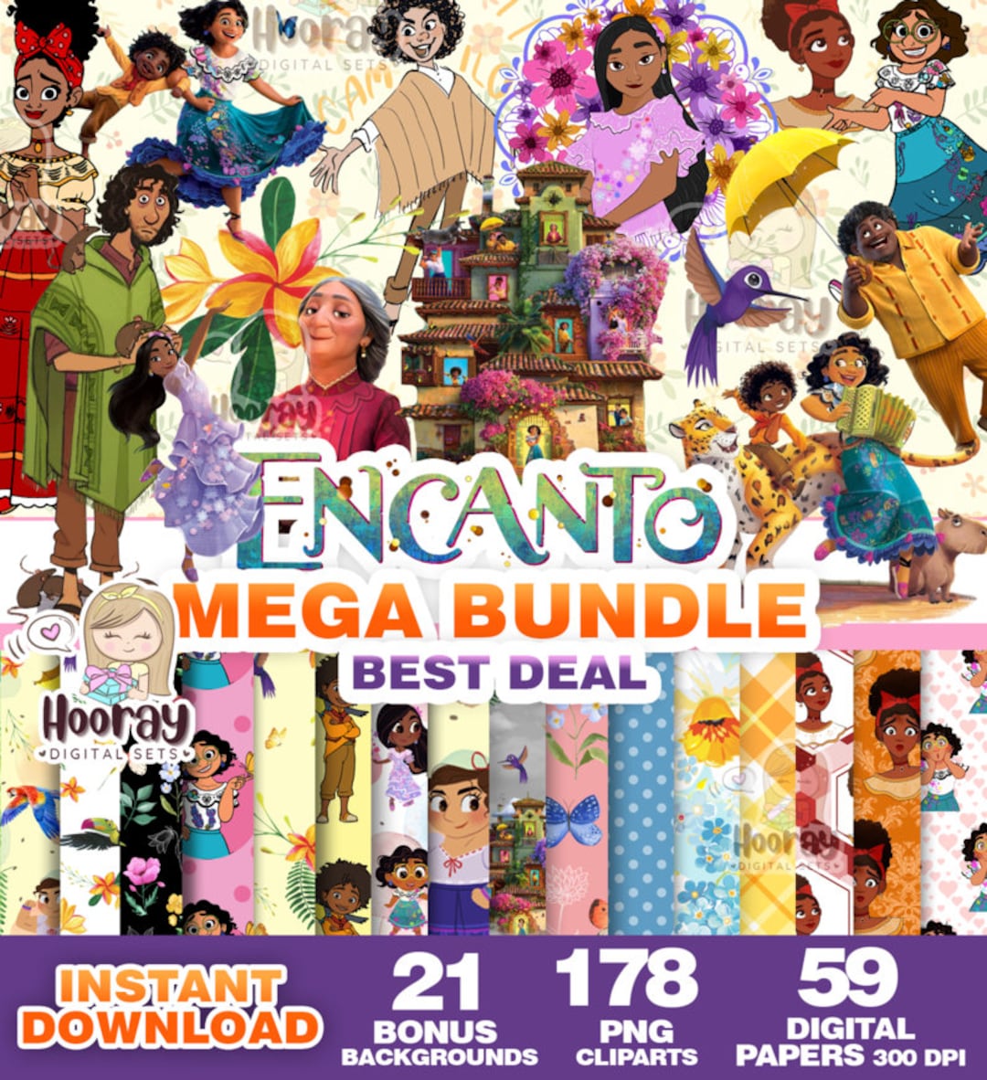 Mega Bundle Encanto Clipart Encanto Paper Encanto Digital Paper ...