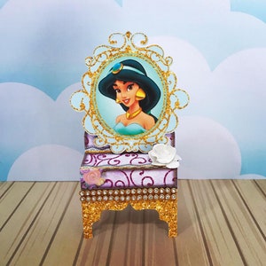 Jasmine Party - Favors Boxes Personalized, Party Supplies Tags Digital ...