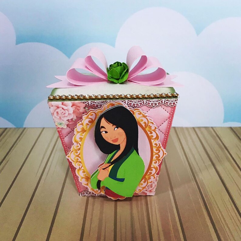 Mulan- Favors Boxes Personalized, Party Supplies Tags Digital, Cake ...