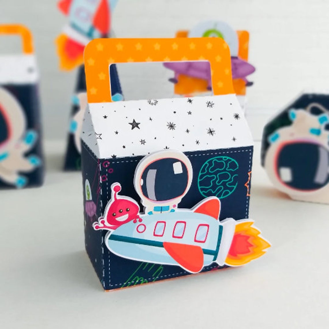 Astronaut Favors Boxes Personalized Party Supplies Tags - Etsy