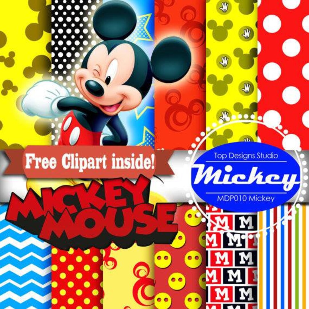 Mickey Clipart Mickey Paper Mickey Digital Paper Download – Instant ...