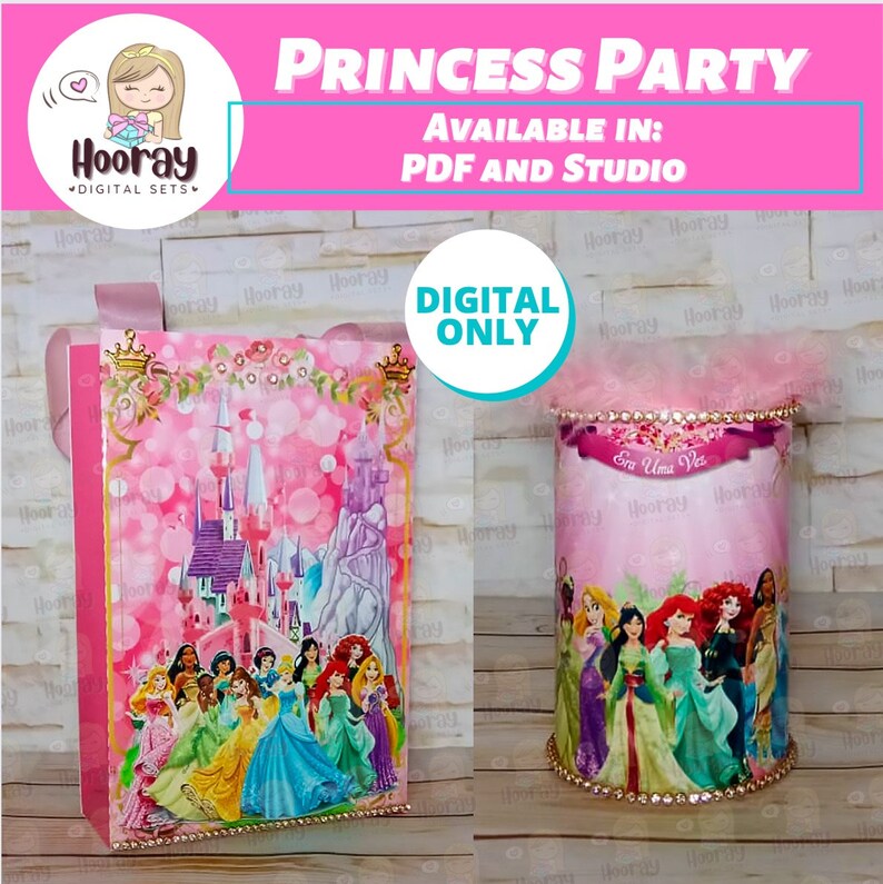 Princess Party Favors - Printable Cake & Decoration Kit (PDF) - Etsy