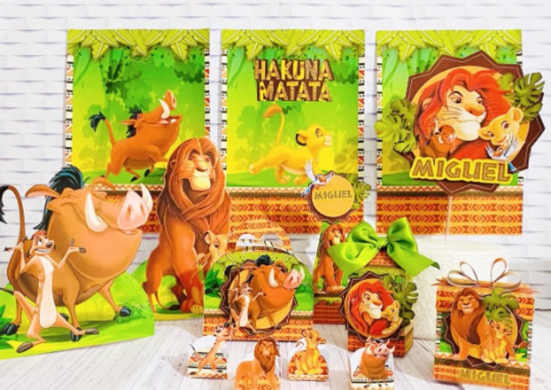 The Lion King Party Kit – Personalized Favor Boxes, Cake Printable ...