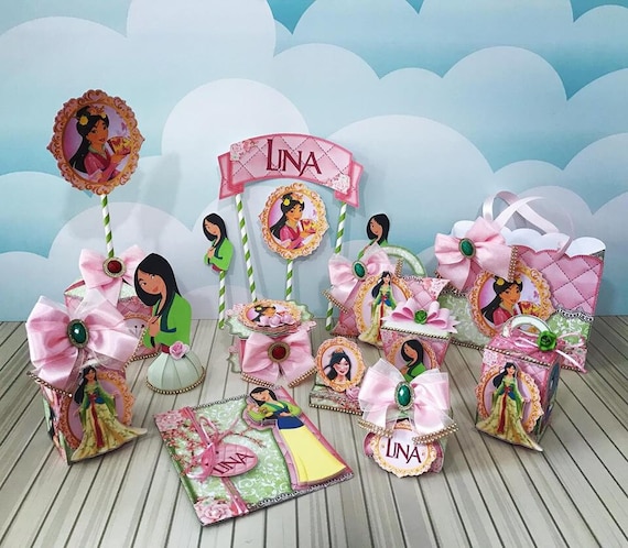 Mulan Favors Boxes Personalized Party Supplies Tags Digital - Etsy