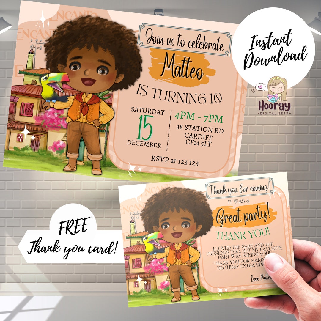 Editable Antonio Madrigal Encanto Invite, Birthday Encanto, Digital ...