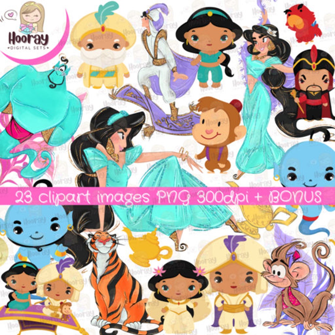 Aladdin and Jasmine Clipart Aladdin and Jasmine Paper Aladdin and ...