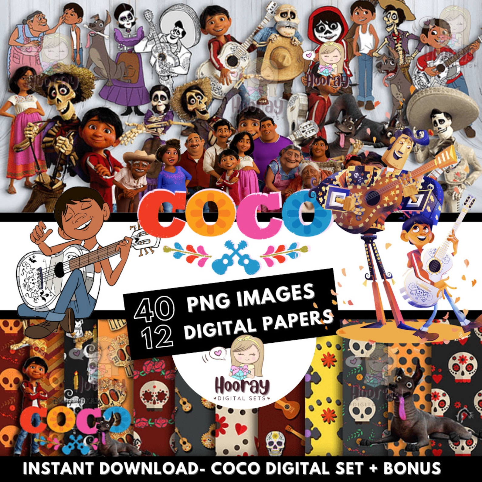 Coco PNG, Coco Digital Papers, Coco Cliparts, Coco Images, Instant ...