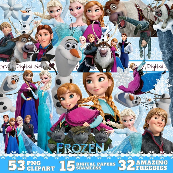 Frozen Digital Set Frozen Seamless Papers Frozen Clipart - Etsy UK