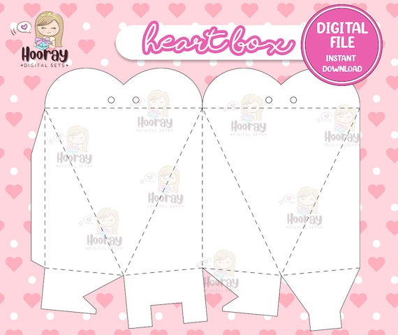 Large Printable Heart Box Template Heart Box Template Inkspired