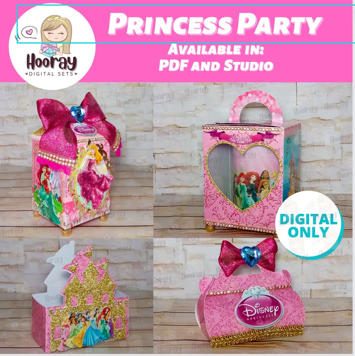 Princess Party Favors - Printable Cake & Decoration Kit (PDF) - Etsy