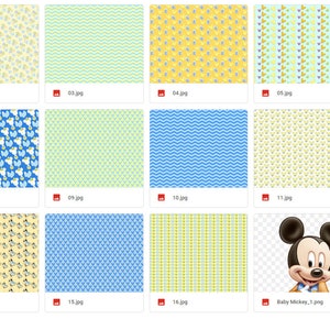 Baby Mickey Clipart Baby Mickey Paper Baby Mickey Digital Paper ...