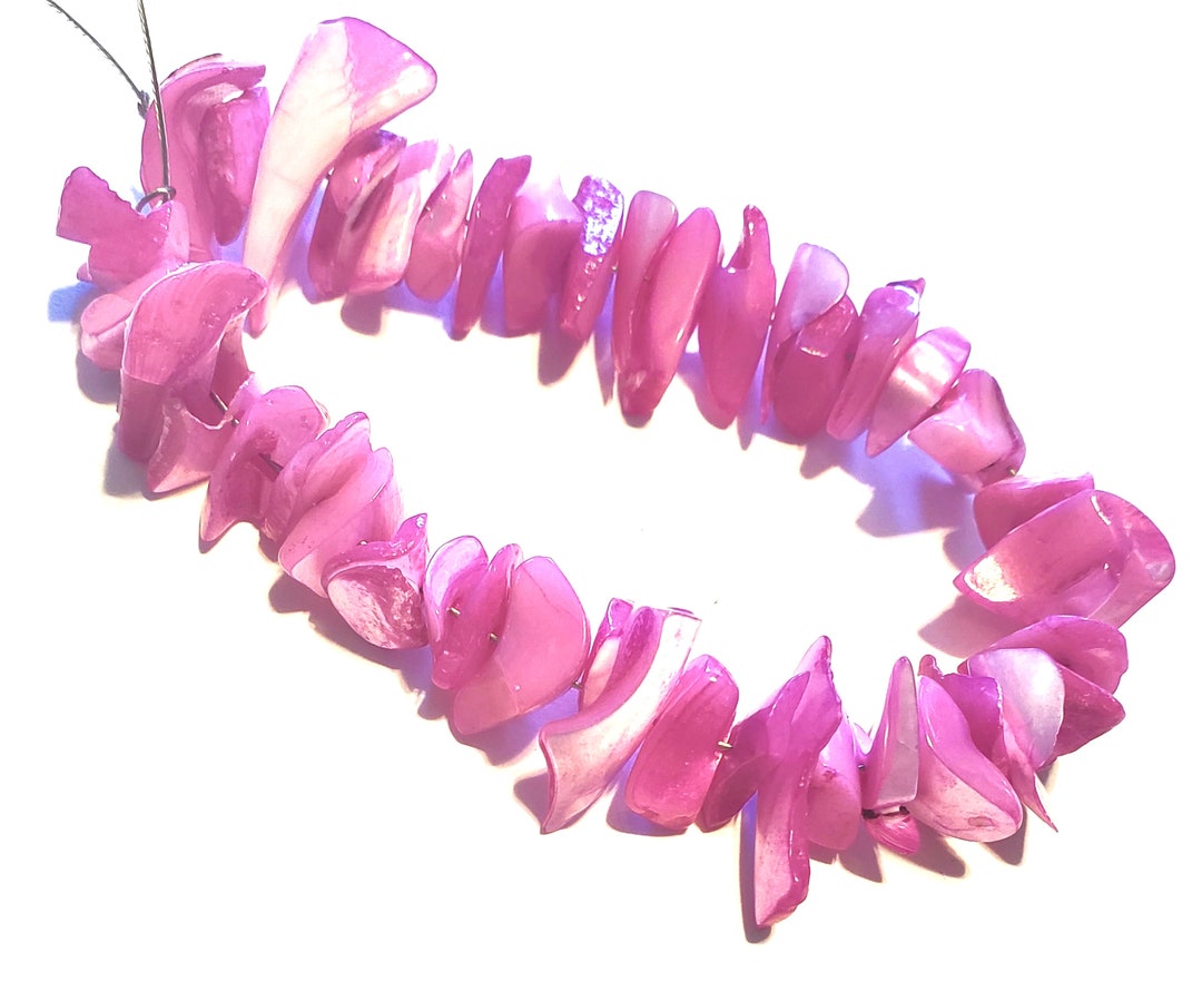 Pink Purple Multi Mother of Pearl Shell Nugget Chip Beads Strand 10 ...