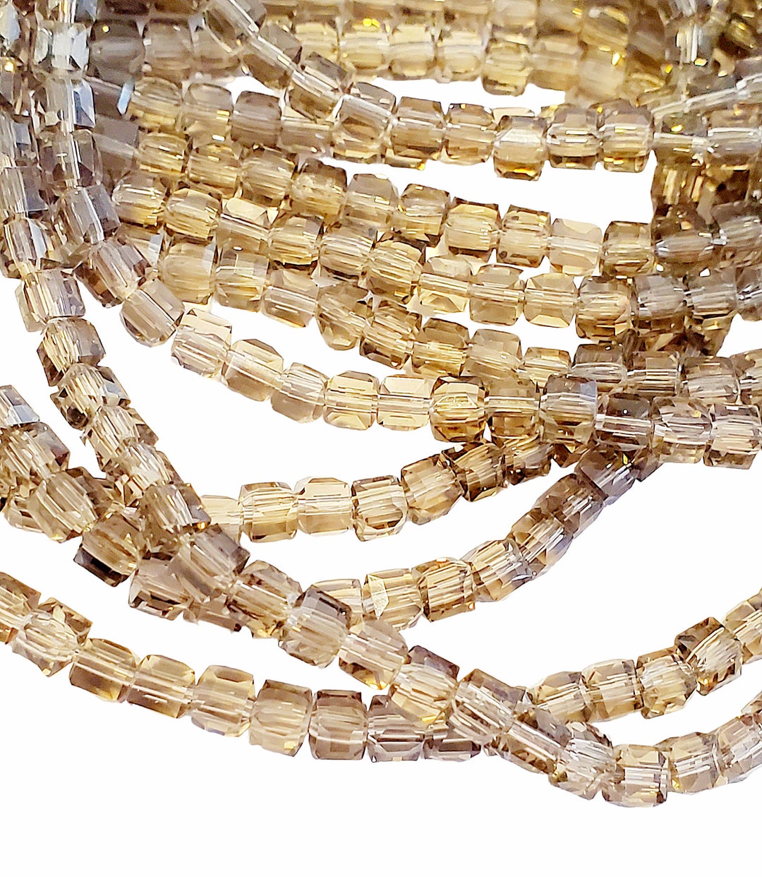 Brown Smoky Quartz Translucent Faceted Glass Square Cube Beads - Etsy