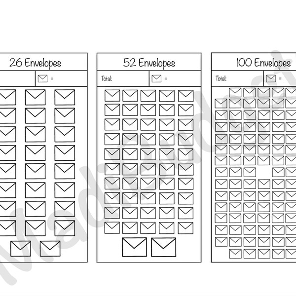 Envelope Challenge Template - Etsy