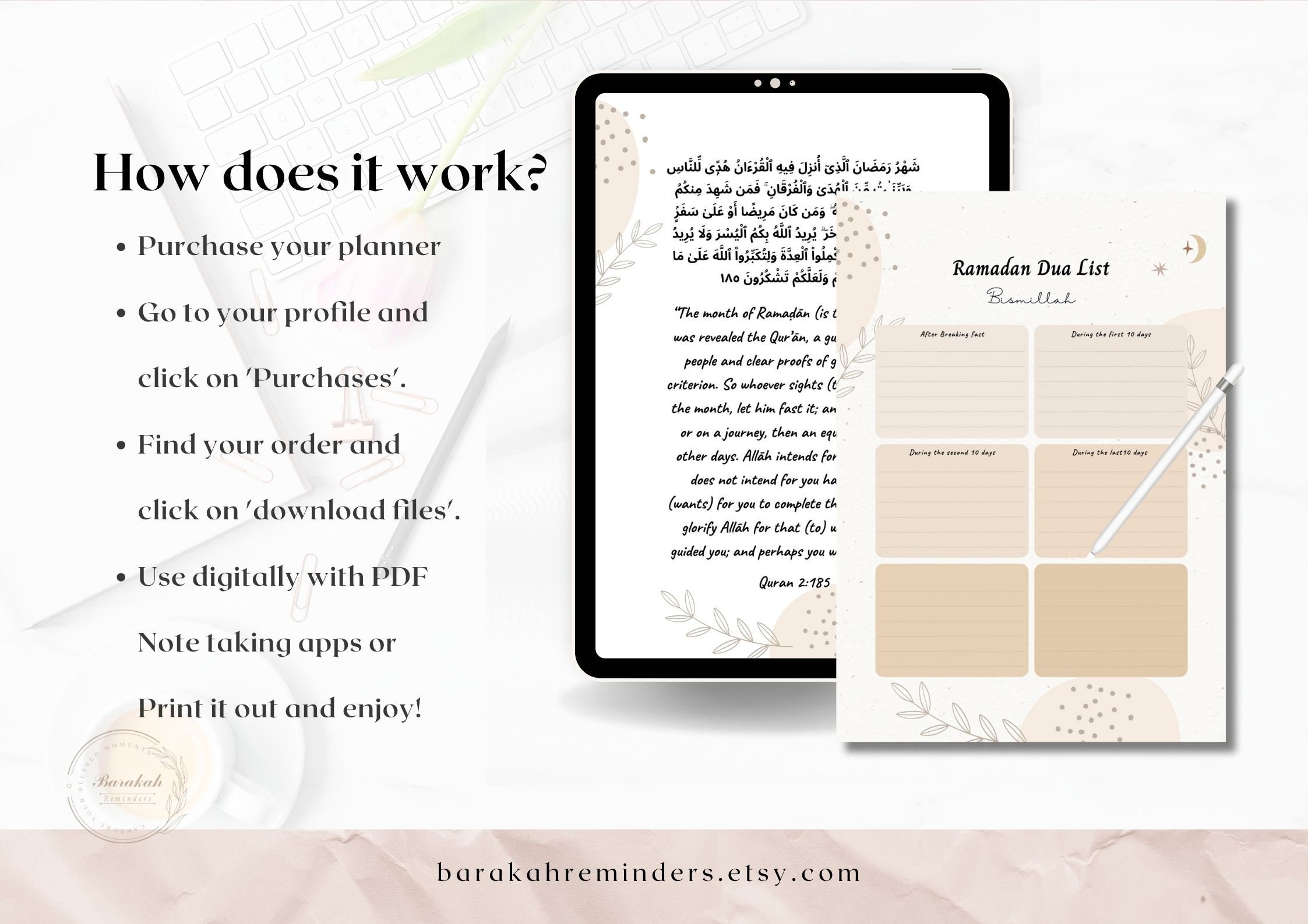 Printable Ramadan Planner, Digital Ramadan Planner, Muslim Planner ...
