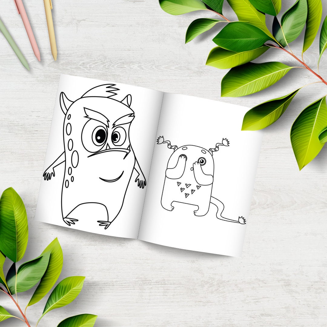 25 Monster Colouring Sheets, Volume 2, Monster Printable, Monster ...