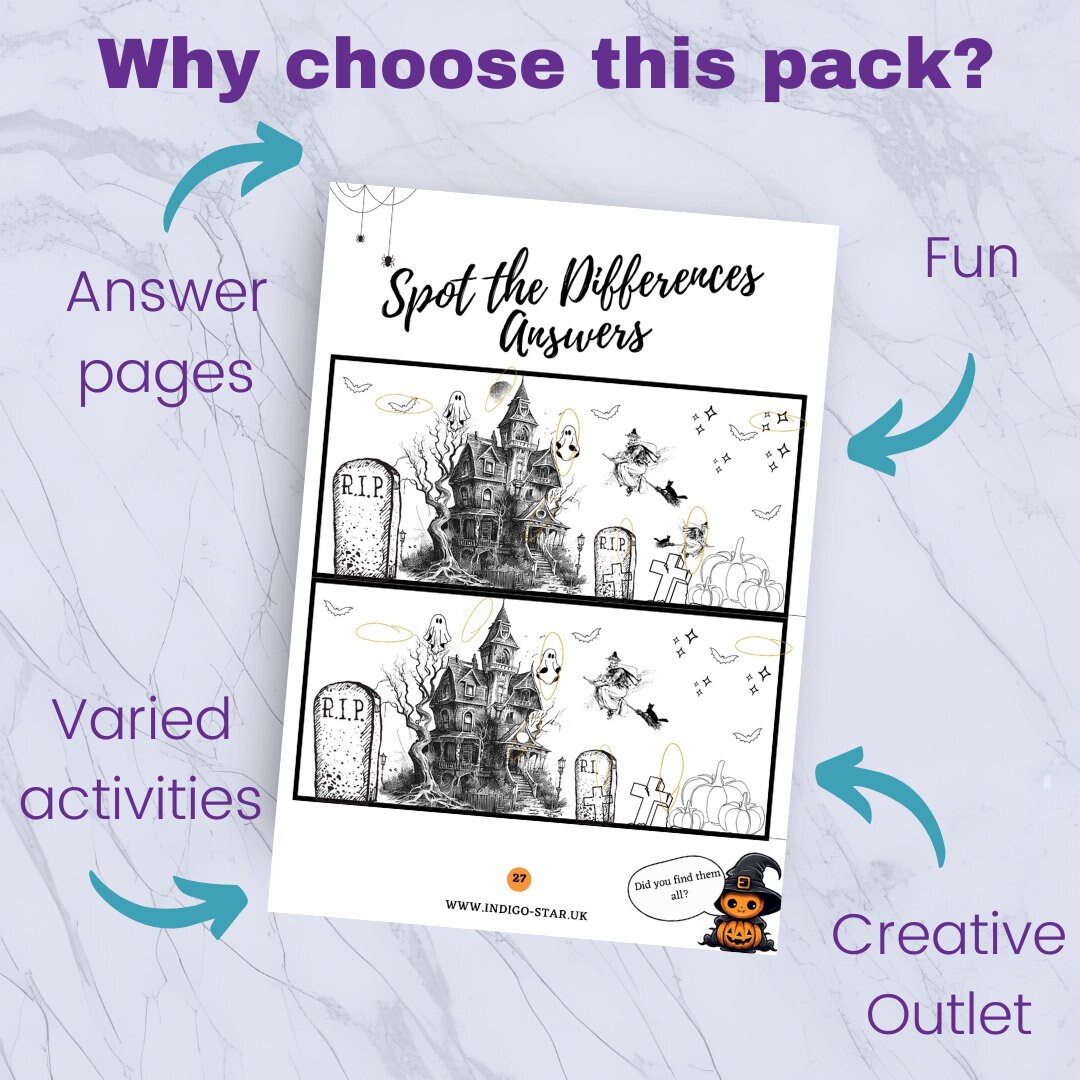 Halloween Activity Playbook, Printable Halloween Activities, Spooky ...
