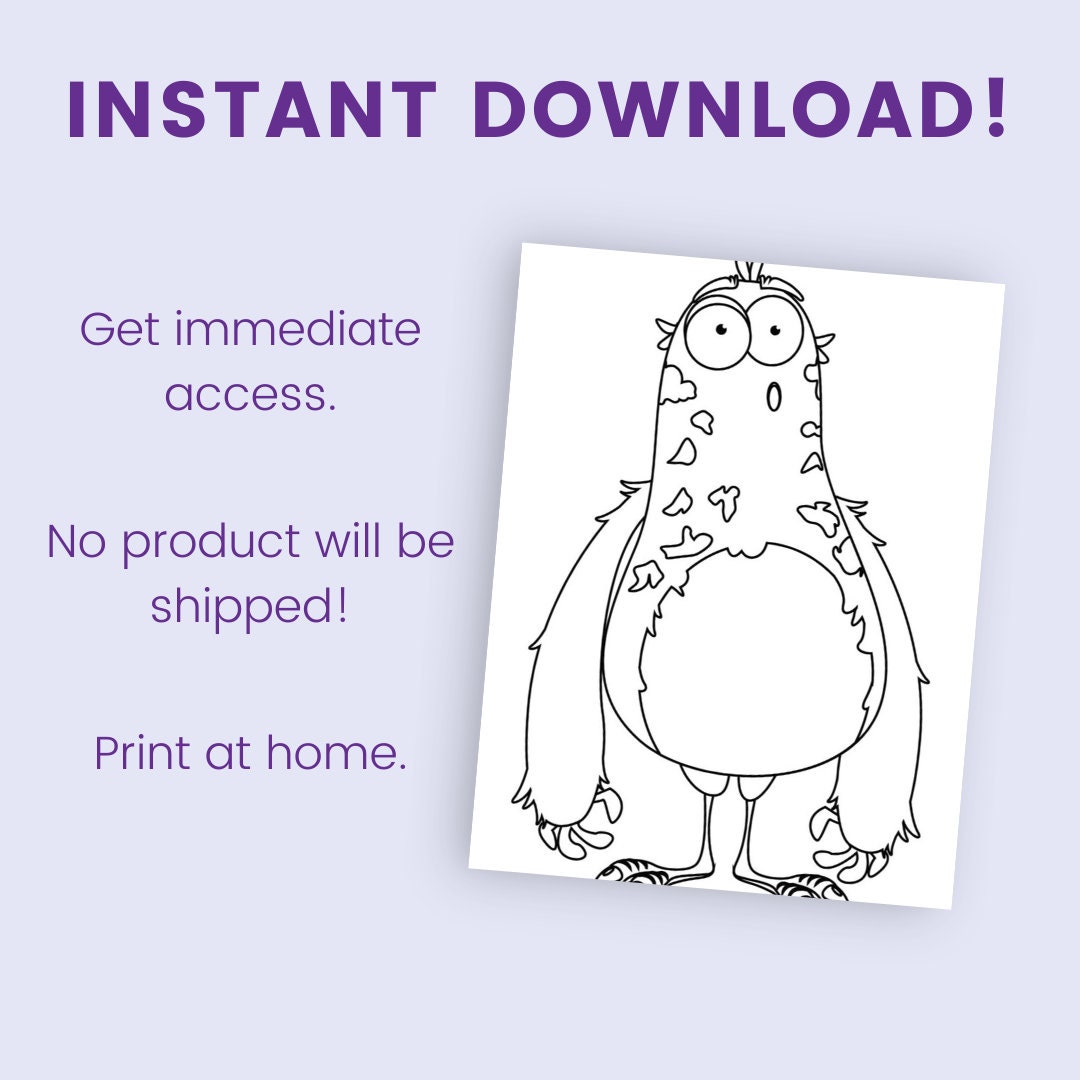 25 Monster Colouring Sheets, Volume 2, Monster Printable, Monster ...