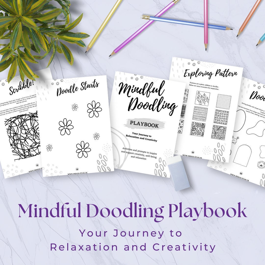Mindful Doodling Playbook, Printable Mindfulness Activities, Creative ...