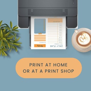 Orange and Green Daily Planner, Daily Schedule, Printable Planner, 7 ...