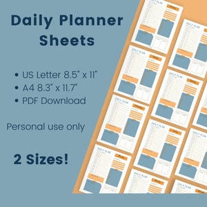 Orange and Green Daily Planner, Daily Schedule, Printable Planner, 7 ...