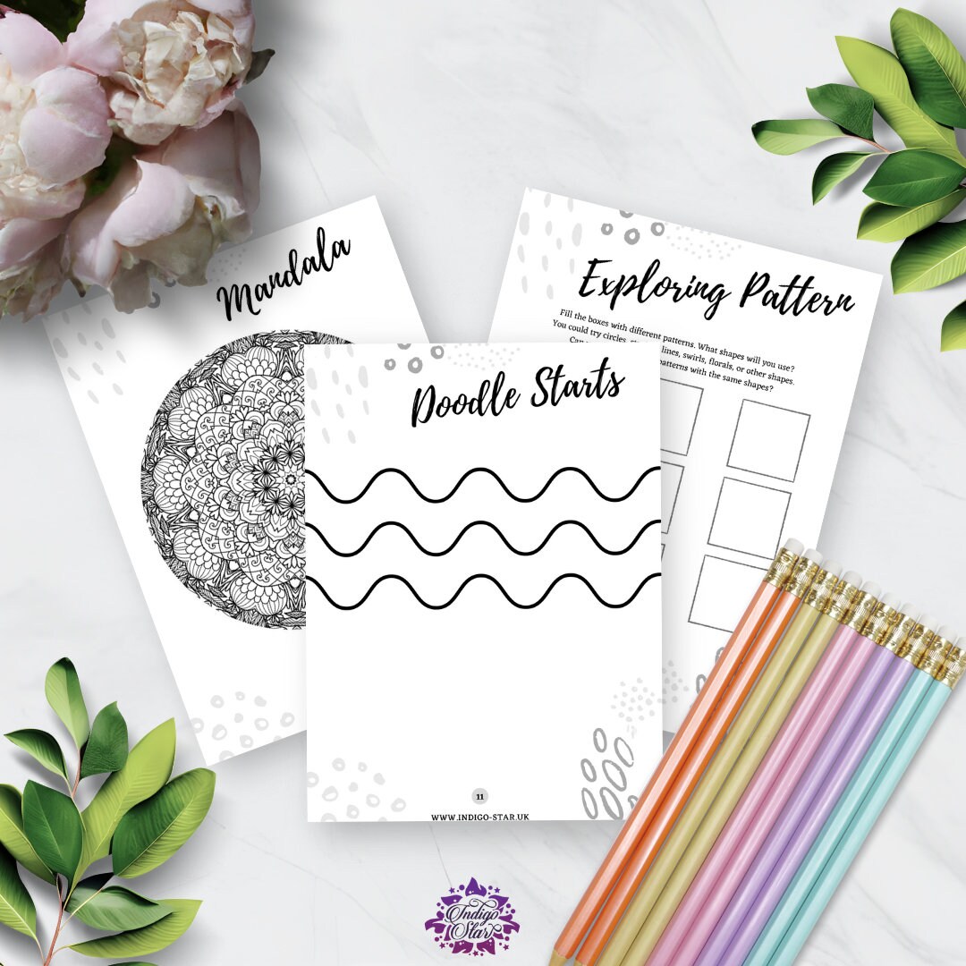 Mindful Doodling Playbook Printable Mindfulness Activities - Etsy