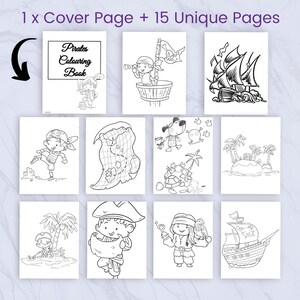 15 Pirate Colouring Sheets Vol.1, Pirate Printable, Pirate Activity ...