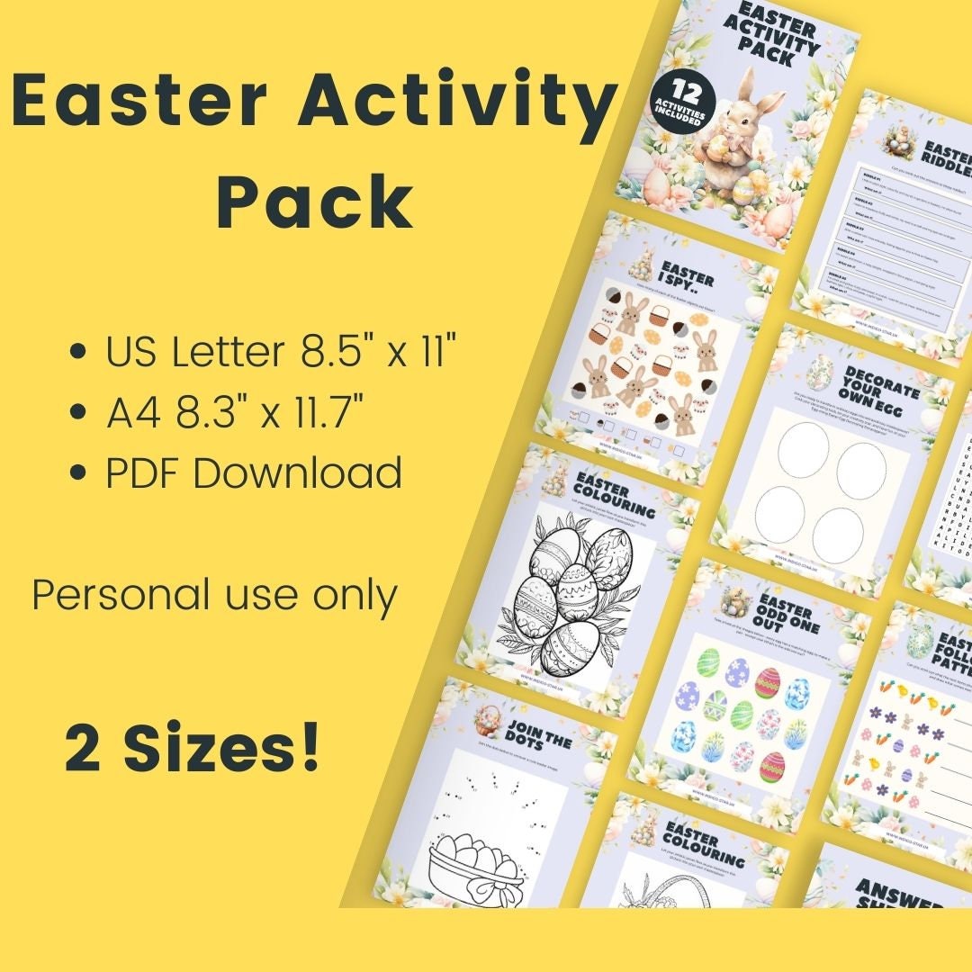 Easter Activity Pack, Printable Easter Activities, Spring Fun Prompts ...