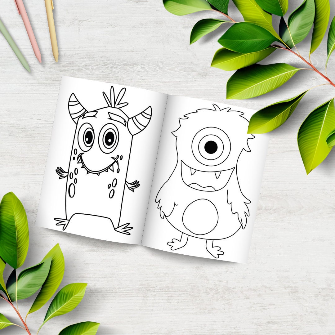 25 Monster Colouring Sheets Vol 1, Monster Printable, Monster Activity ...