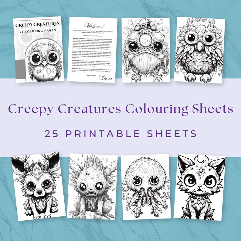 Creepy Creatures Colouring Sheets, Halloween Printable, Halloween ...
