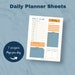 Orange and Green Daily Planner, Daily Schedule, Printable Planner, 7 ...