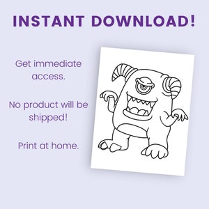 25 Monster Colouring Sheets, Volume 5, Monster Printable, Monster ...