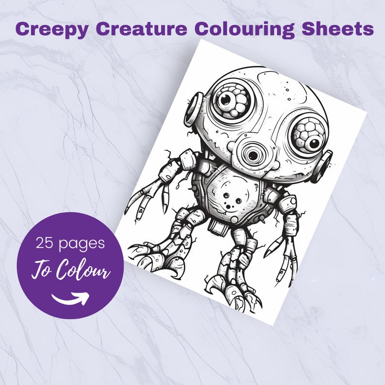 Creepy Creatures Colouring Sheets, Halloween Printable, Halloween ...