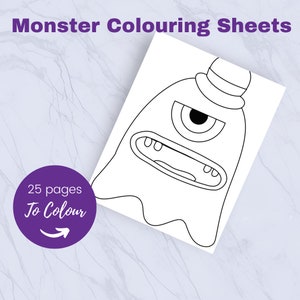 25 Monster Colouring Sheets Vol 1, Monster Printable, Monster Activity ...