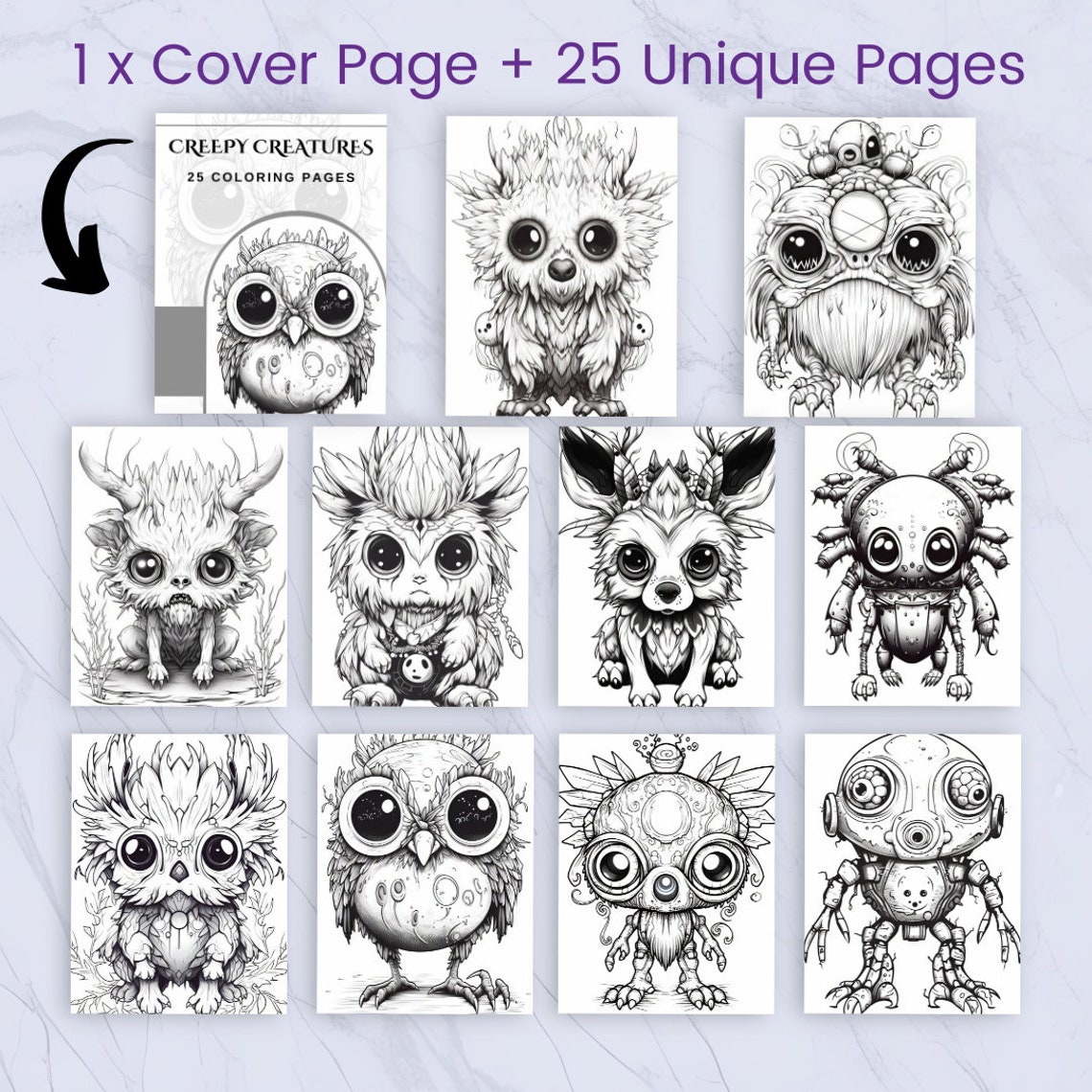 Creepy Creatures Colouring Sheets, Halloween Printable, Halloween ...