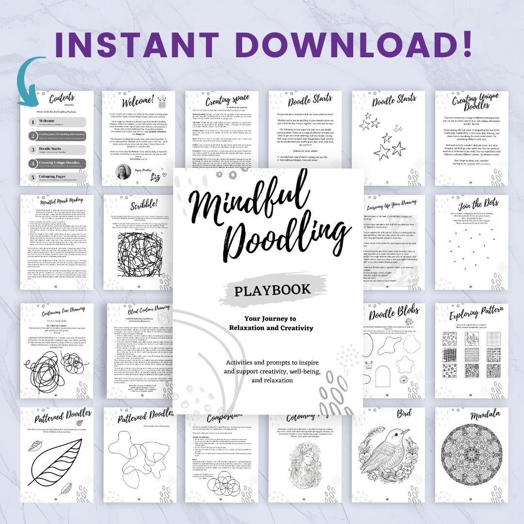 Mindful Doodling Playbook, Printable Mindfulness Activities, Creative ...