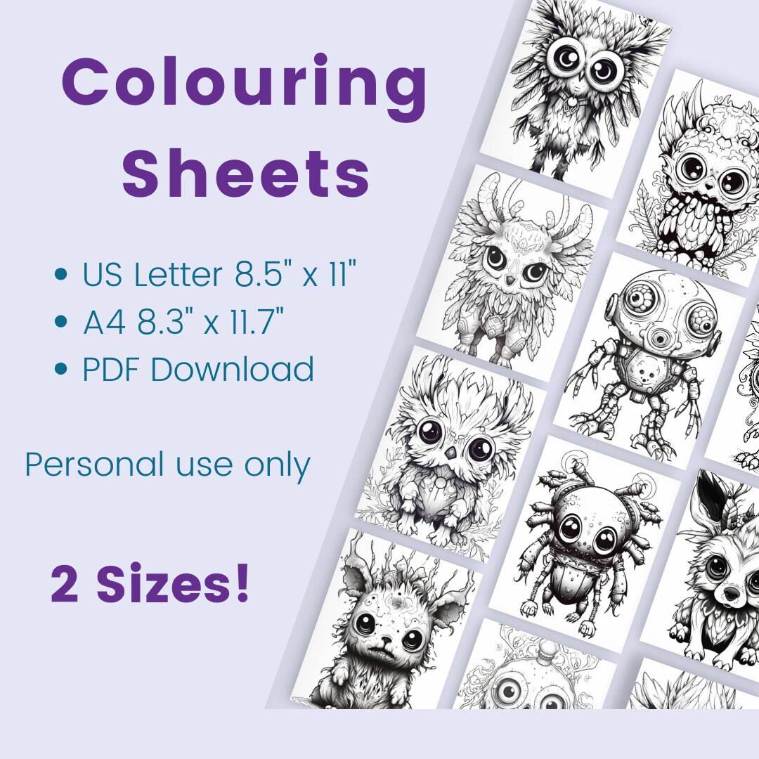 Creepy Creatures Colouring Sheets, Halloween Printable, Halloween ...