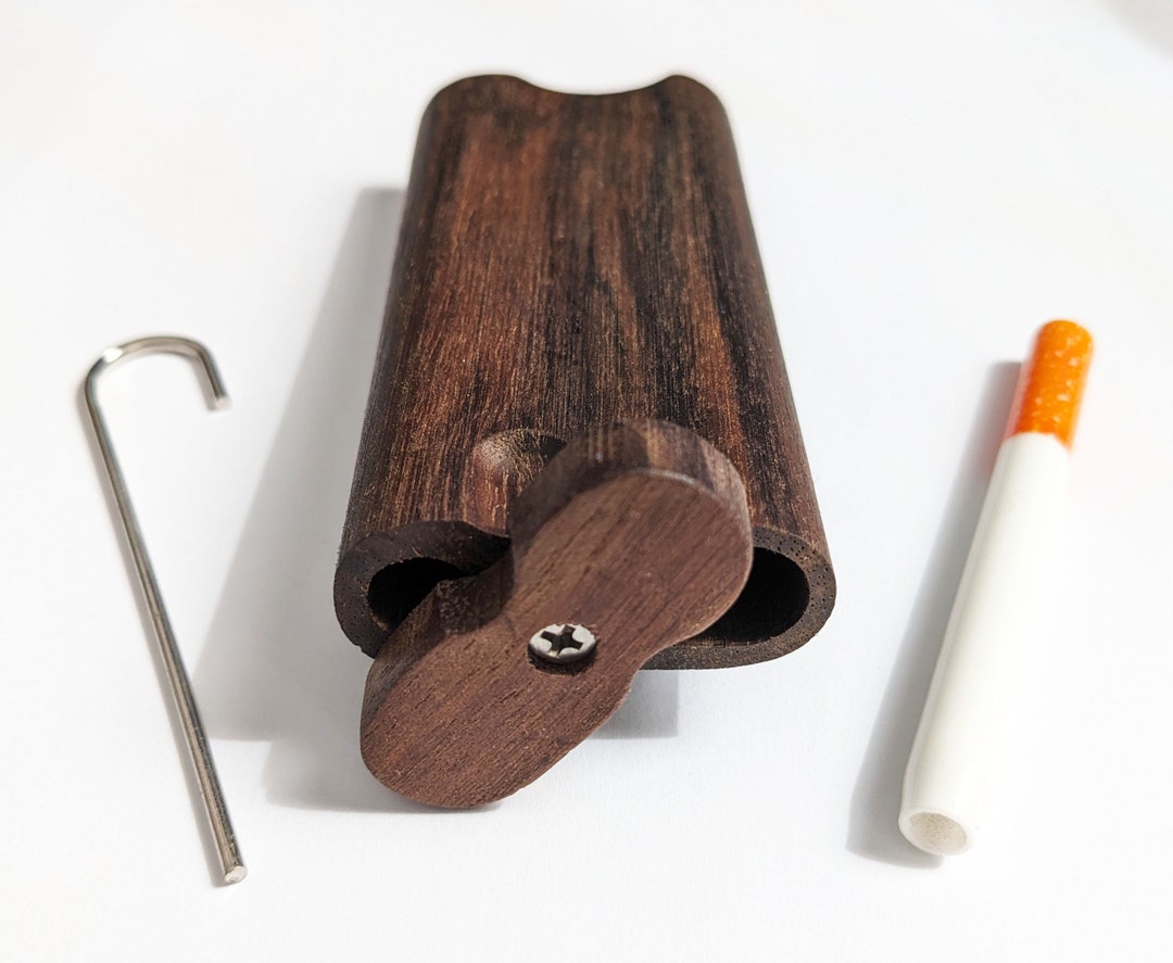 Premium Teak 4.08" Tall 1.68" Wide Wooden Dugout With Metal One Hitter ...