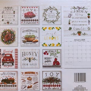 2025 Wall Calendar Dollar Tree, Farmers Market, Farm House Calendar ...