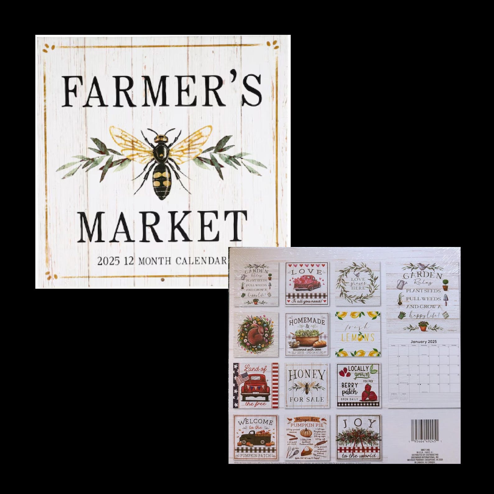 2025 Wall Calendar Dollar Tree, Farmers Market, Farm House Calendar ...