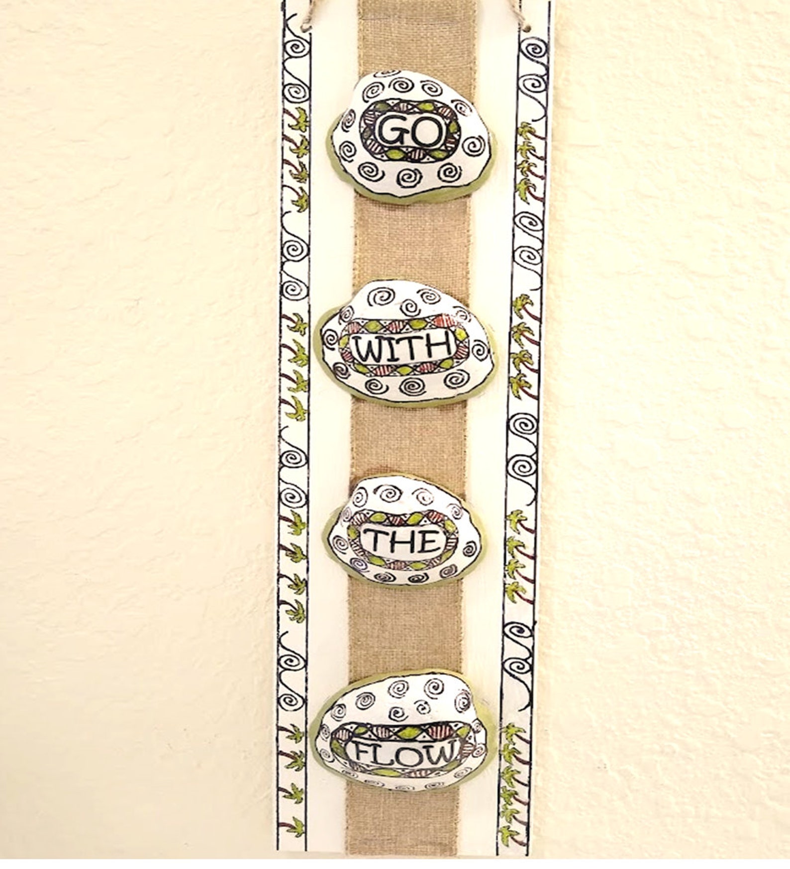 Boho Worded Sign With Hand Painted Shells on Wood - Etsy