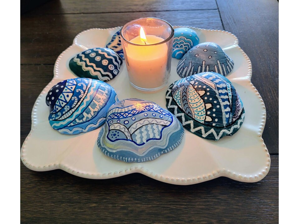 Color Display Groupings of Hand Painted Patterns on Shells - Etsy